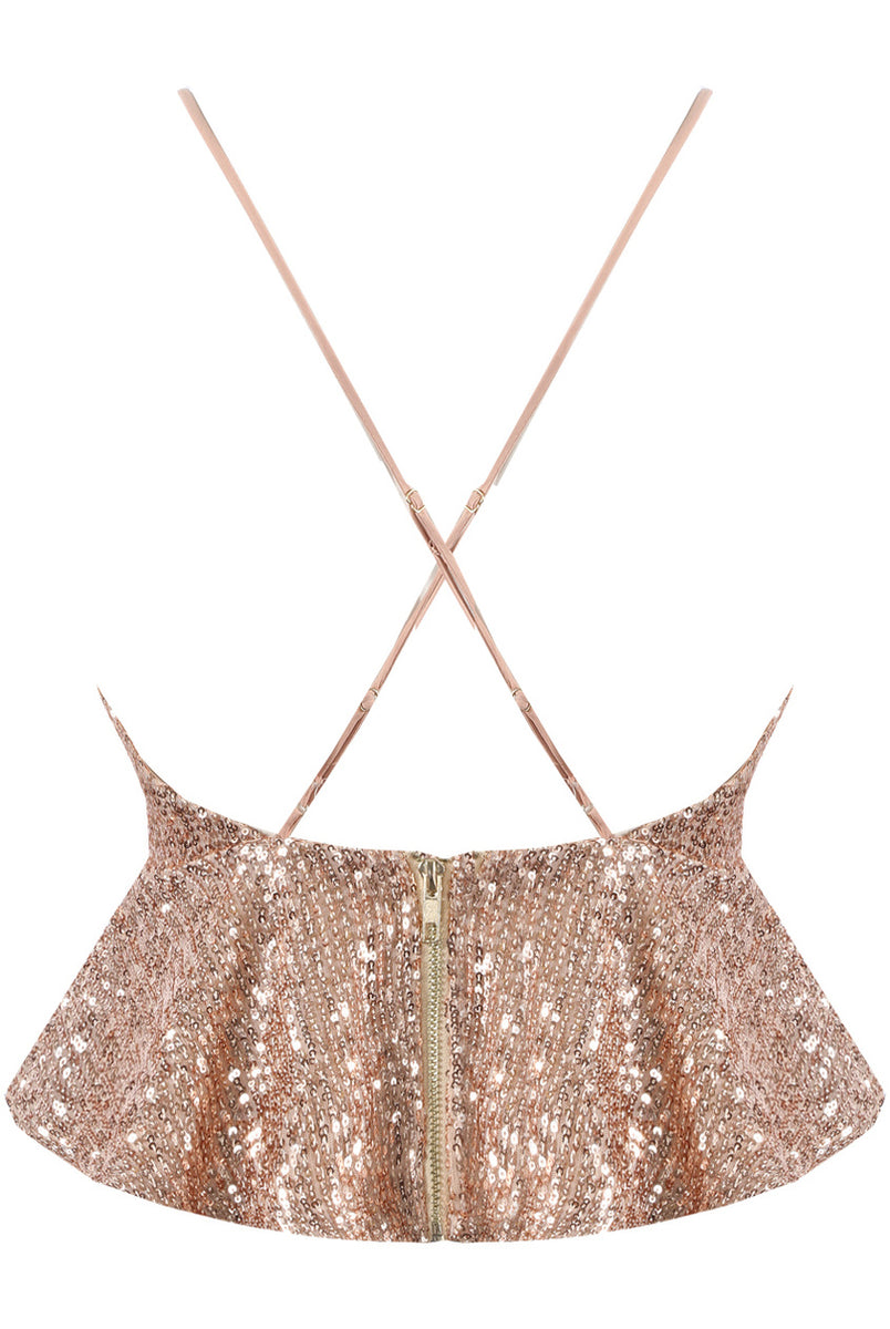 Sequin Crop Top-Rose – Alluring Wear